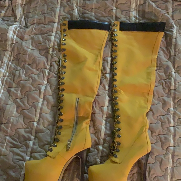Shoes | Women Thigh High Tan Platform Boots | Poshmark